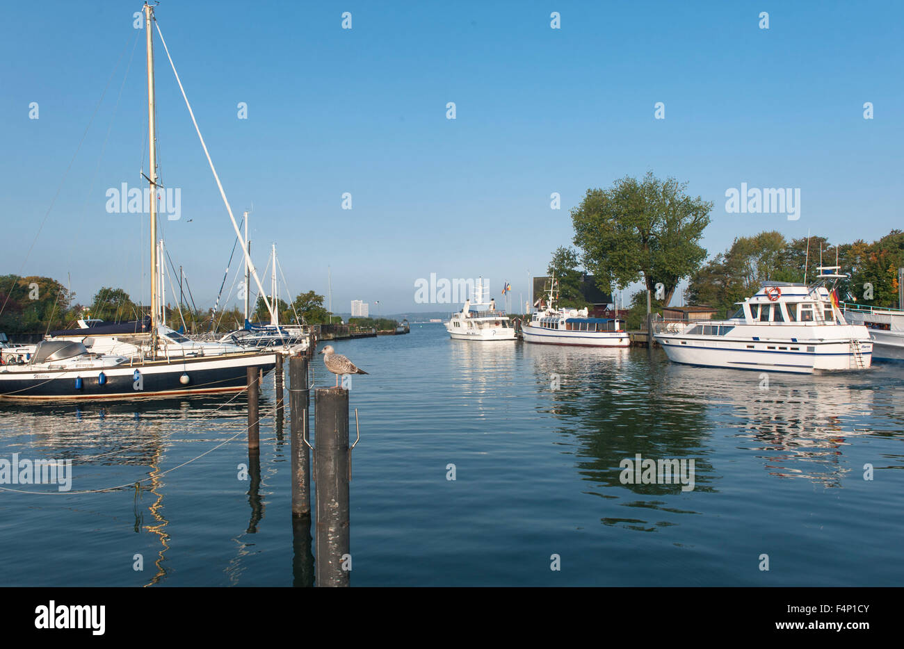 The port of Niendorf/Ostsee, a fishing port and seaside resort on the ...