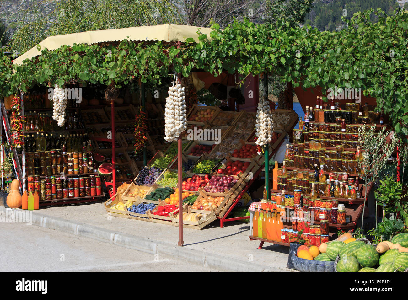 Colorful jars preserved vegetables showcase hi-res stock photography ...