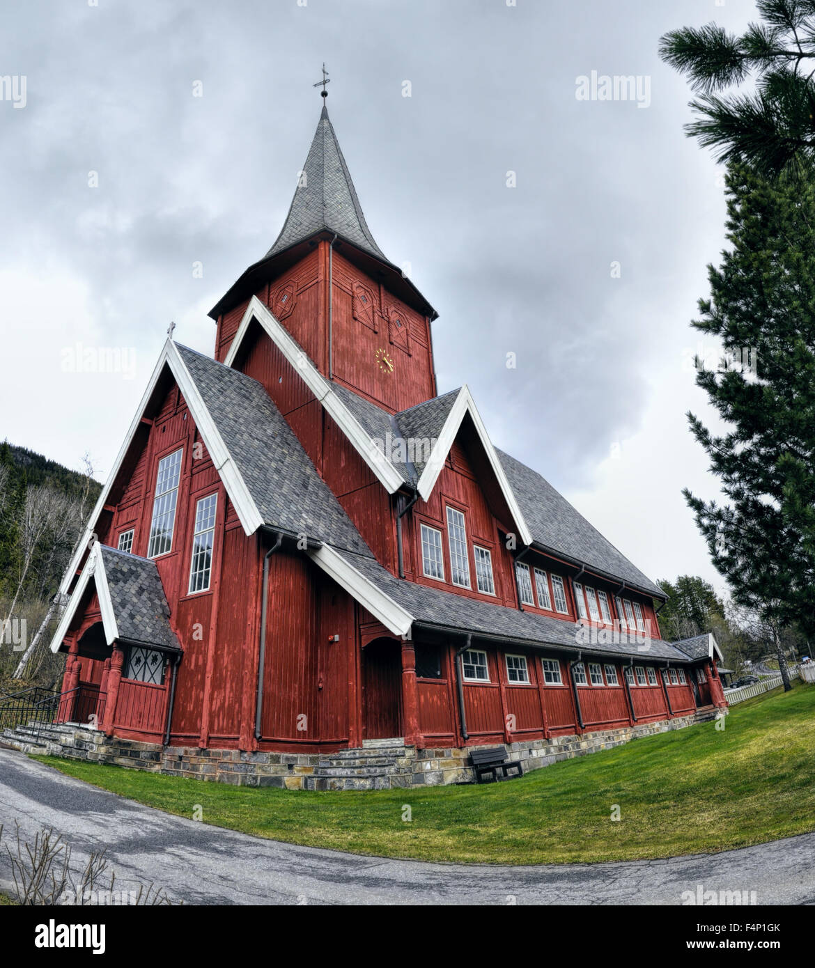 Norway red church hi-res stock photography and images - Alamy