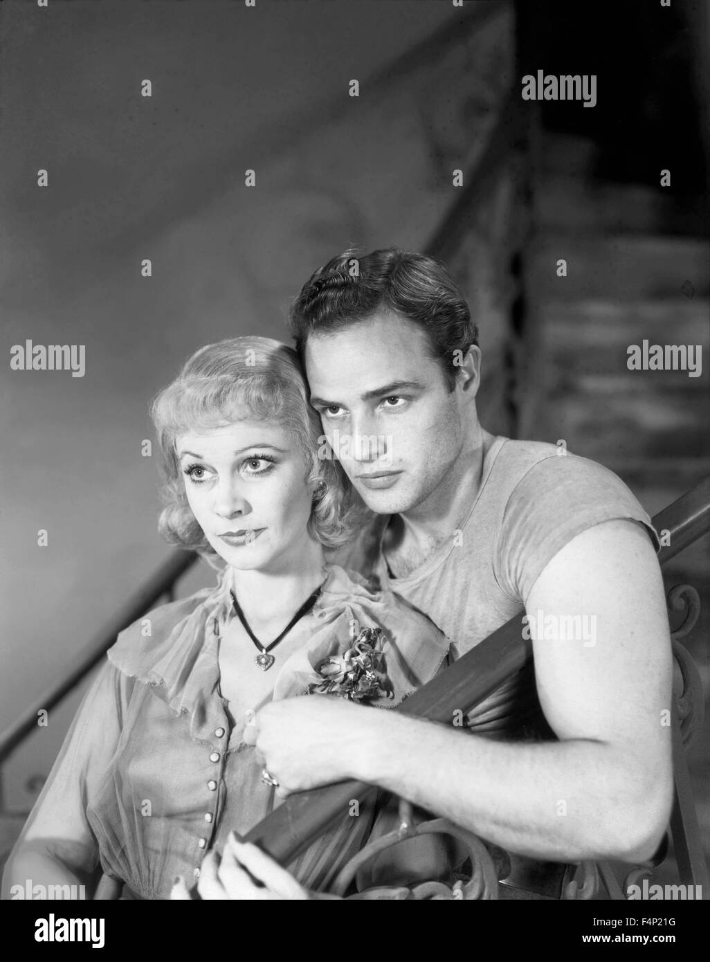 Vivien Leigh, Marlon Brando / A Streetcar Named Desire 1951 directed by Elia Kazan Stock Photo ...