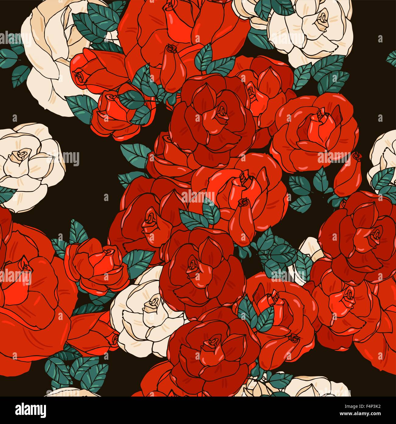 seamless pattern with roses Stock Vector Image & Art - Alamy