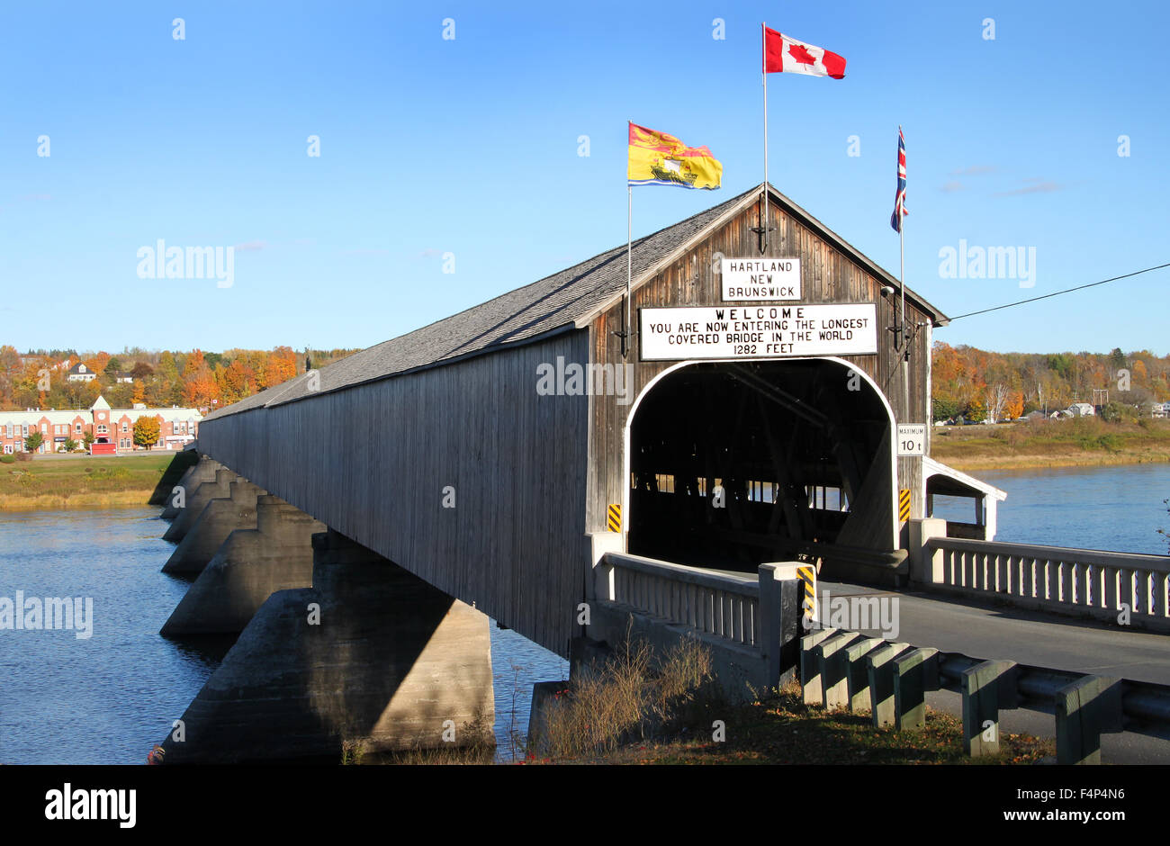 The longest wooden covered bridge in the world located in Hartland, New ...