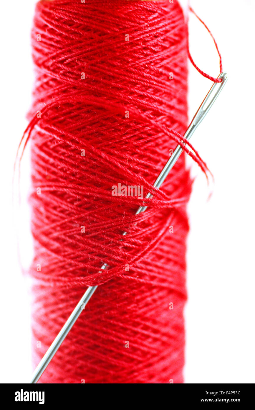 Spool of Thread on White background Stock Photo - Alamy