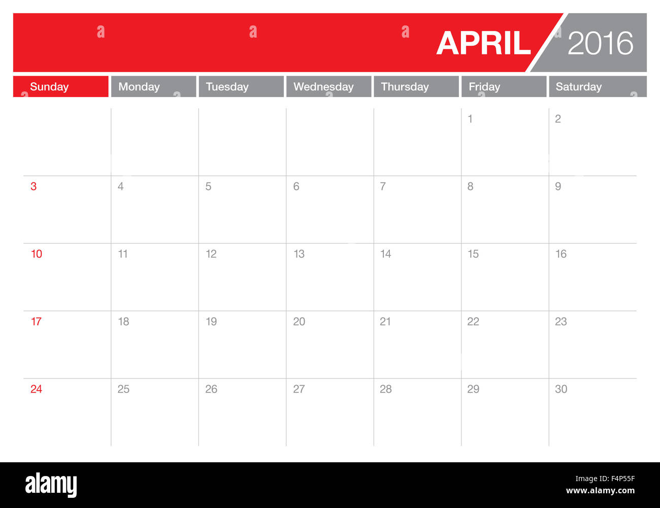 Calendar april 2016 hi-res stock photography and images - Alamy