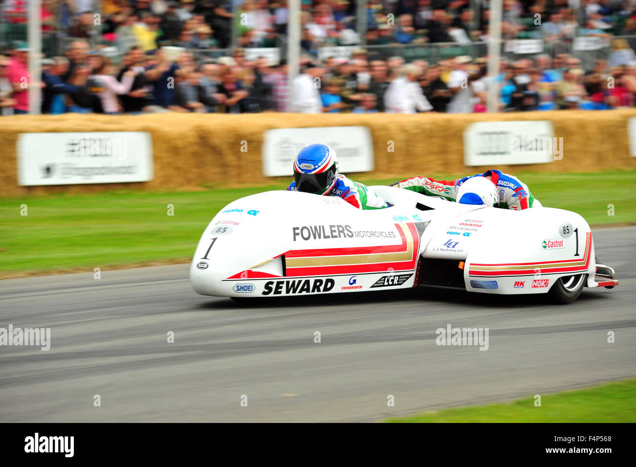 A LCR-Yamaha TZ500 sidecar at the Goodwood Festival of Speed in the UK ...