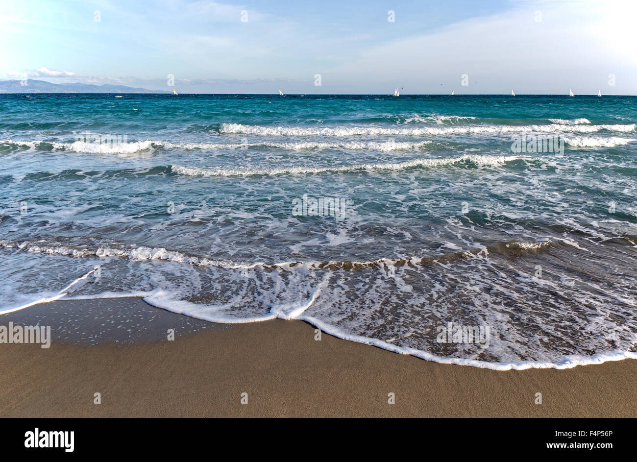 The Sea Poetto Beach Cagliari Sardinia Italy Stock Photo - Alamy