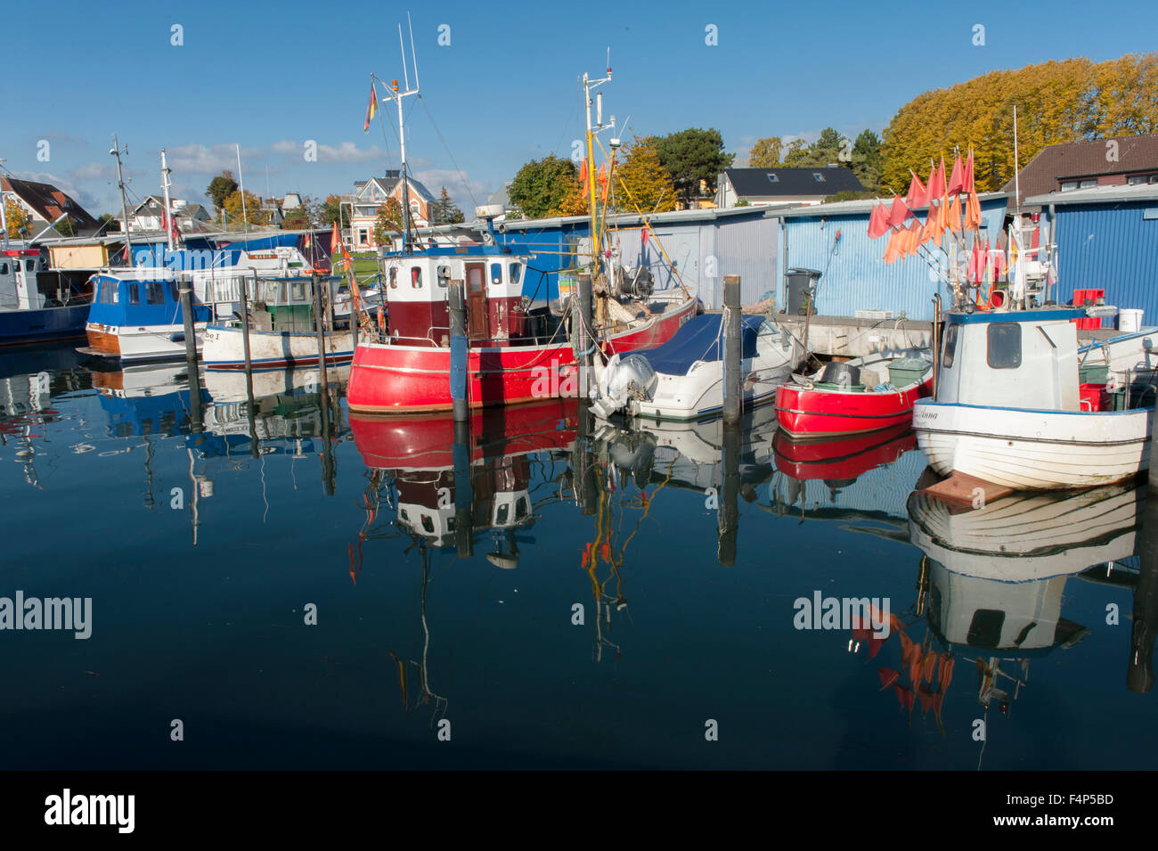 The traditional Baltic Sea fishing port of Niendorf/Ostsee, Schleswig ...