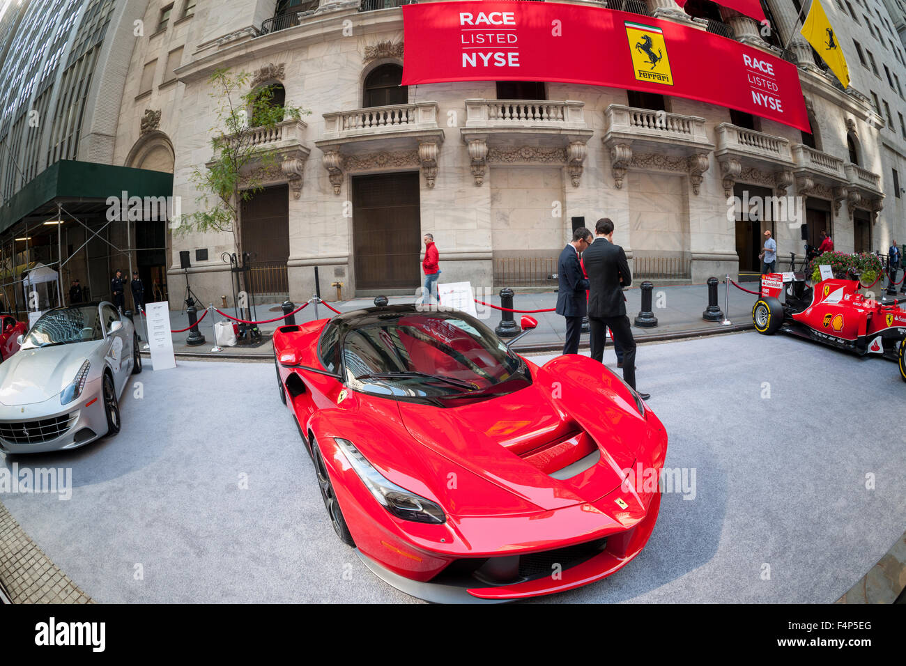 New York, USA. 21st October, 2015. Ferrari vehicles are displayed ...