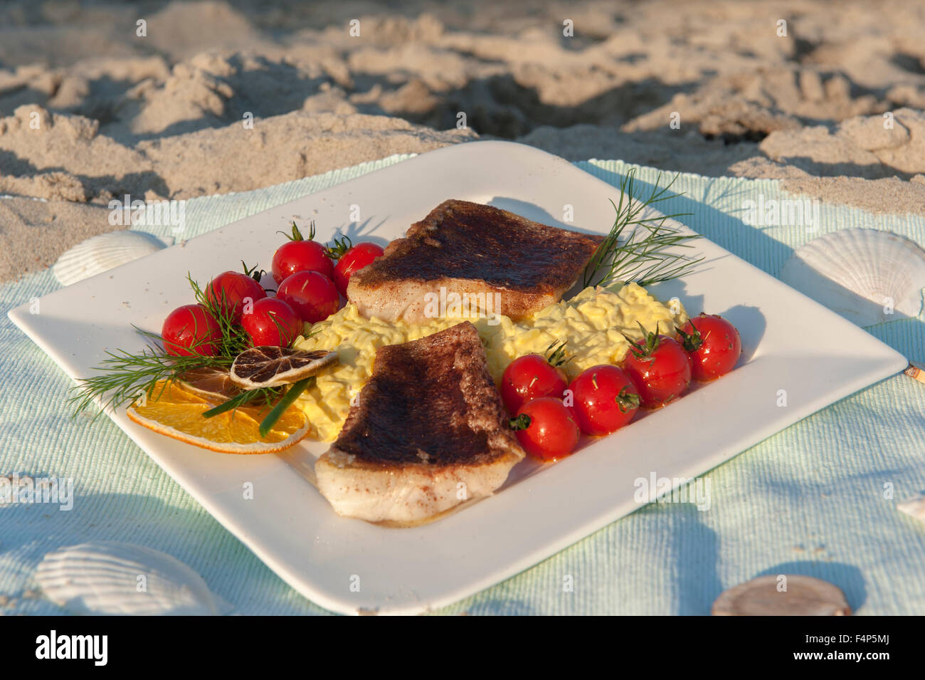 Pan-fried cod with cinnamon cocoa crust to be enjoyed at the beach of ...