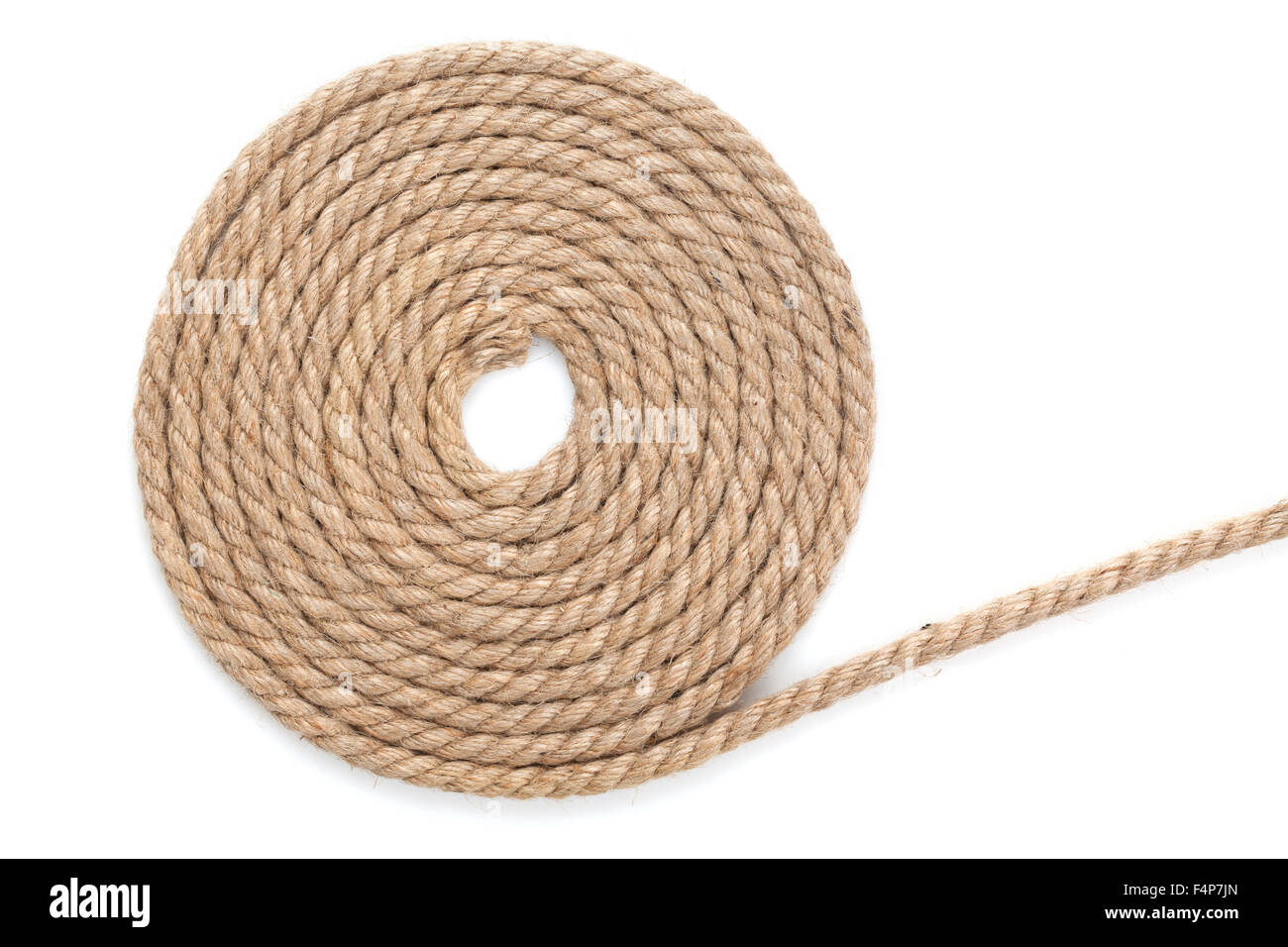 Roll of ship rope. Isolated on white background Stock Photo - Alamy
