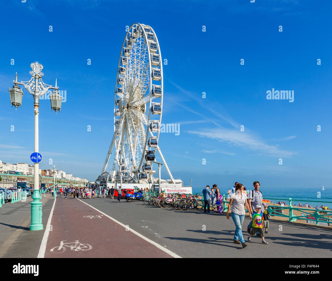 Brighton, East Sussex. The promenade and Brighton Wheel, Brighton, East ...