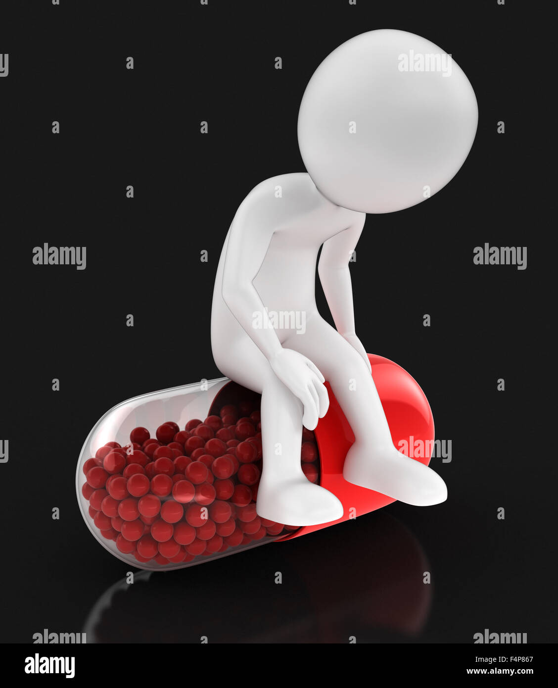 Man and capsule. Image with clipping path Stock Photo - Alamy