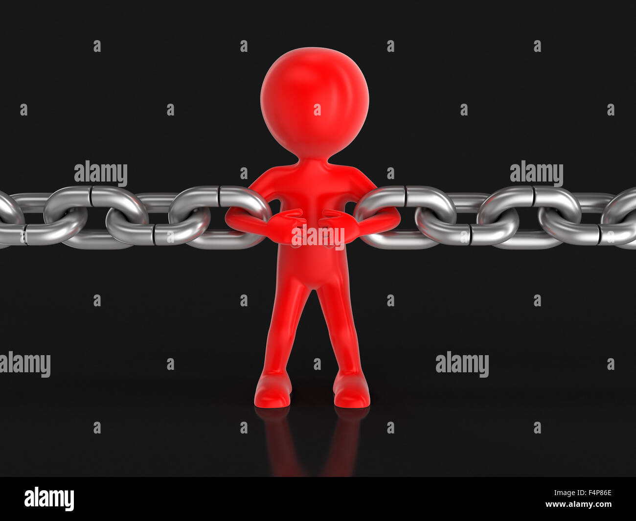 Human character and chain (clipping path included Stock Photo - Alamy