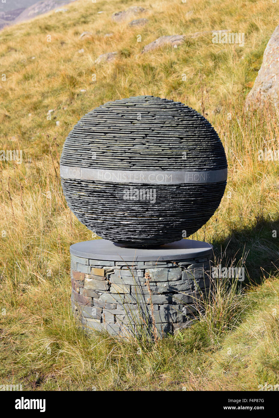 Slate sculpture. Honister Slate Mine, Honister Pass, Lake District ...