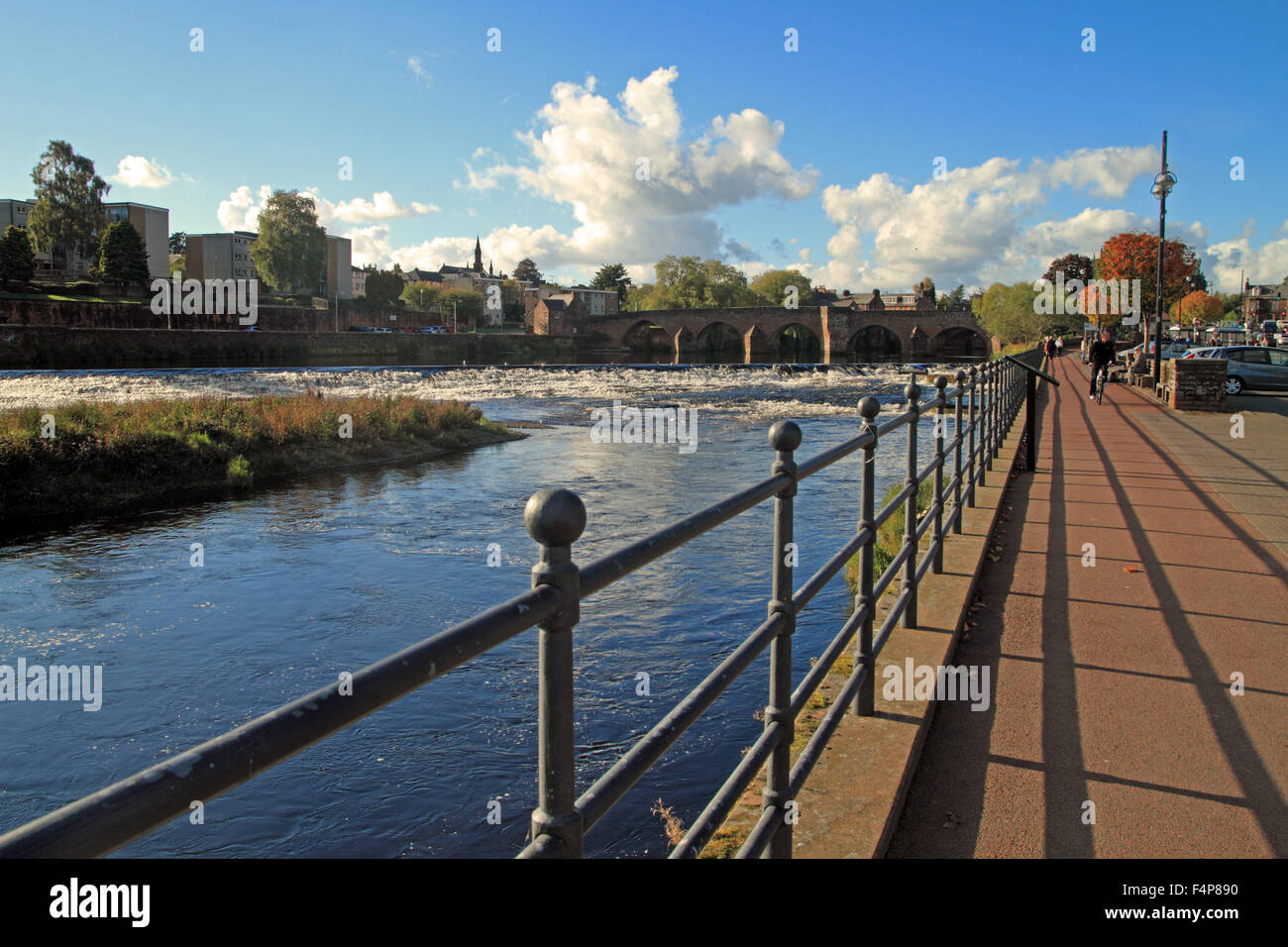 Dumfries, Scotland. The Devorgilla Bridge spans the River Nith and is ...