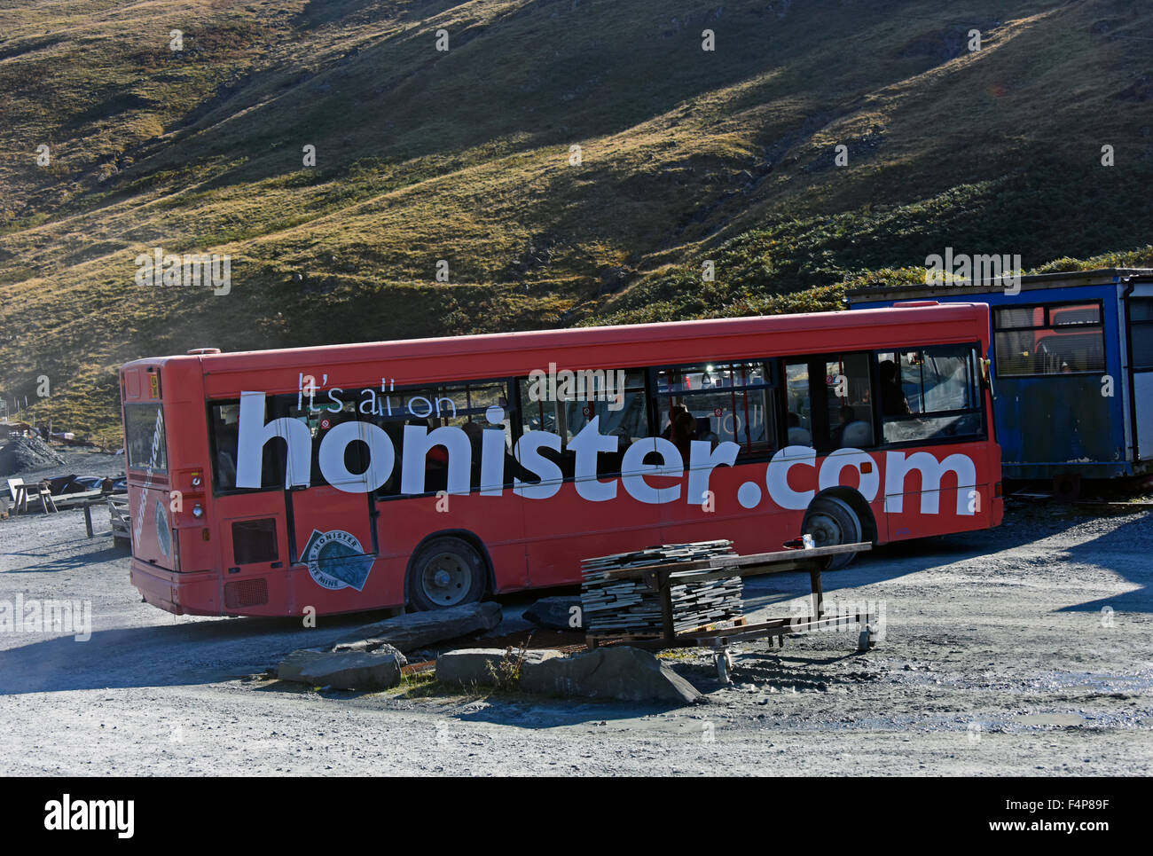 Honister Shuttle Bus. Honister Slate Mine, Honister Pass, Lake District ...
