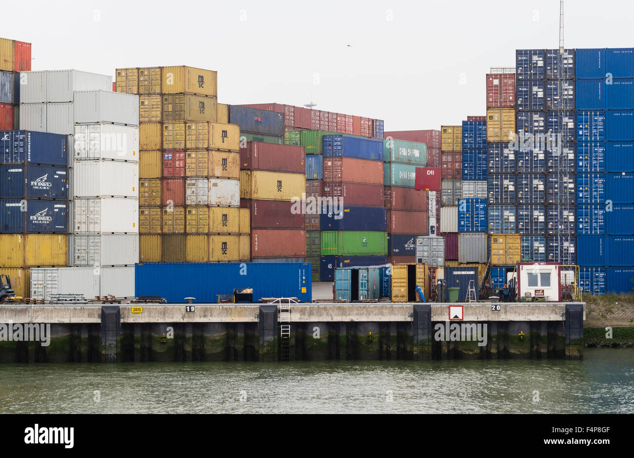 Containers on a cloudy day at Rotterdam Europort, Europe's largest ...