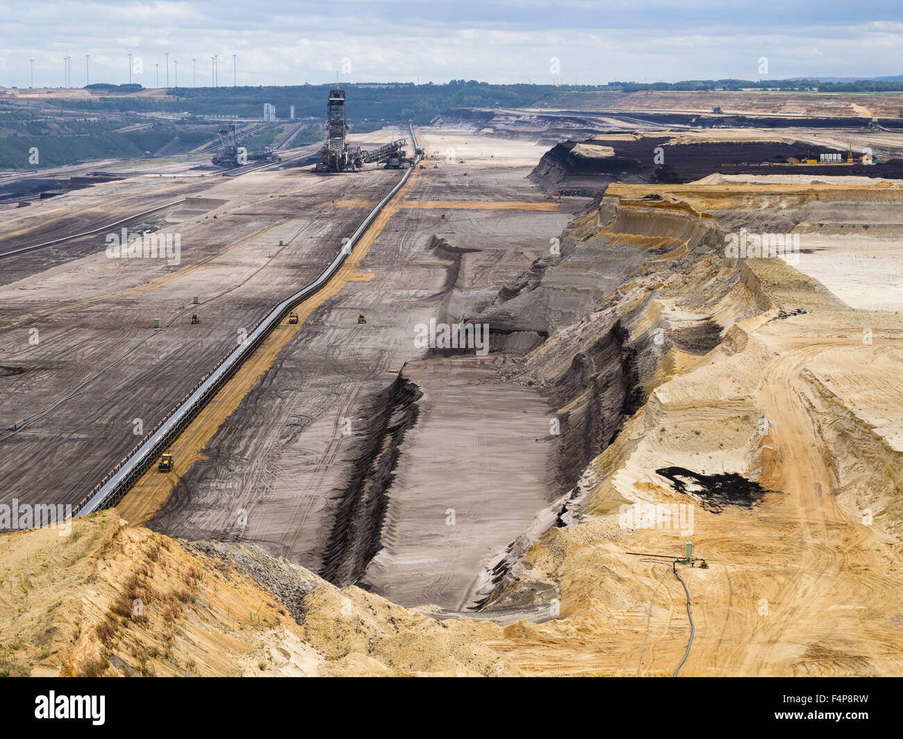 Cratered landscape of the surface mining field at Garzweiler, Germany's ...