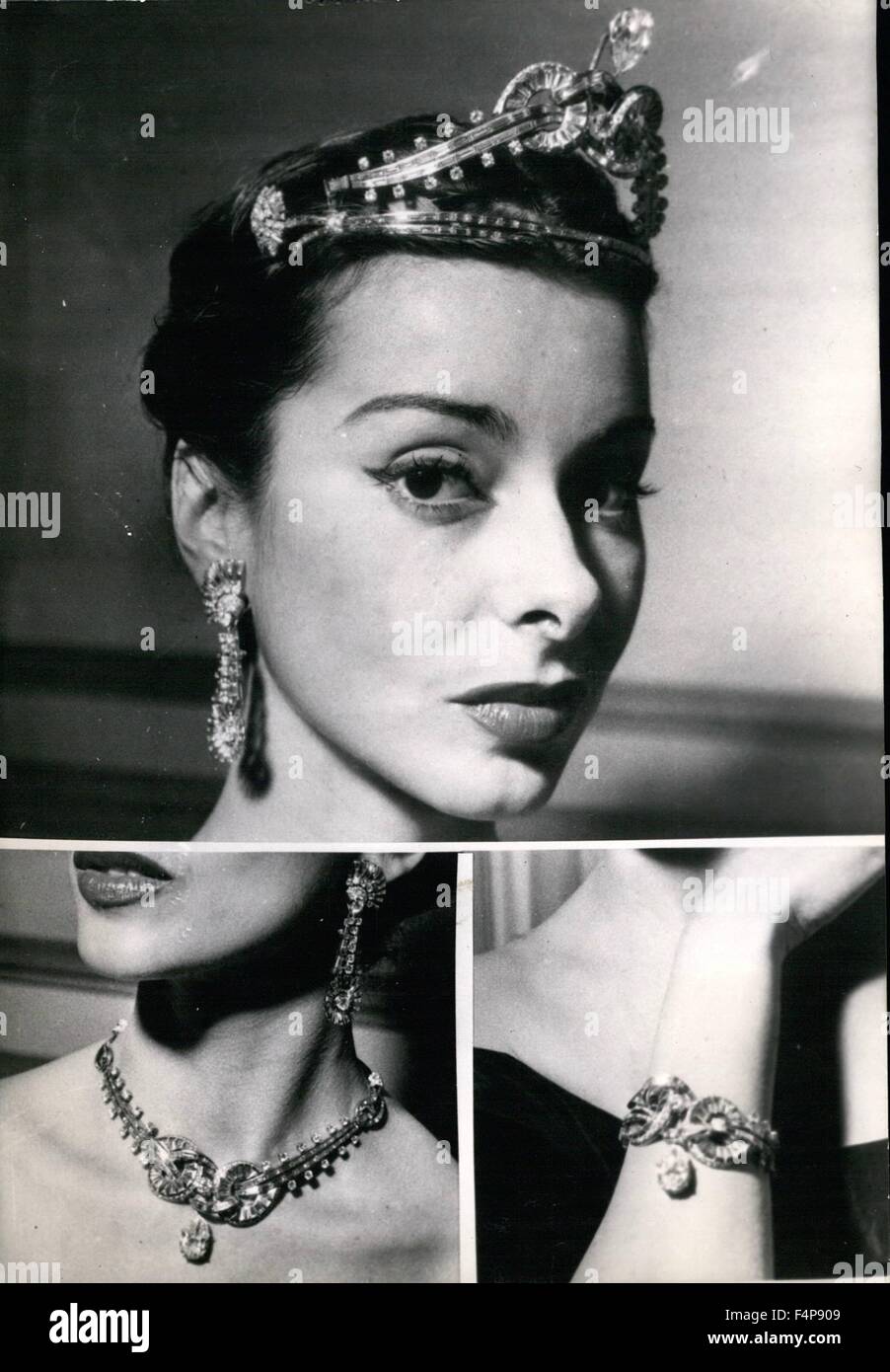 1965 - Jewels for coronation Famous Paris mannequin Fabienne models ...