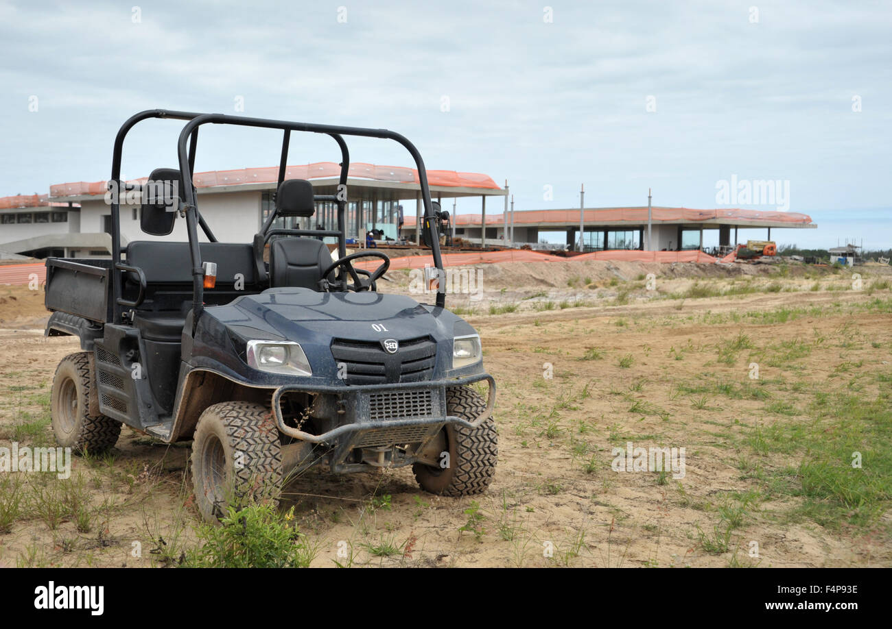 Rio de Janeiro, Brazil. 06th Oct, 2015. A golf cart is parked on the ...