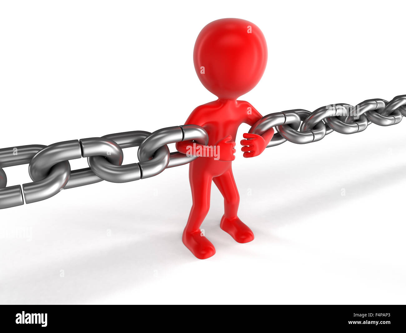 Human character and chain (clipping path included Stock Photo - Alamy
