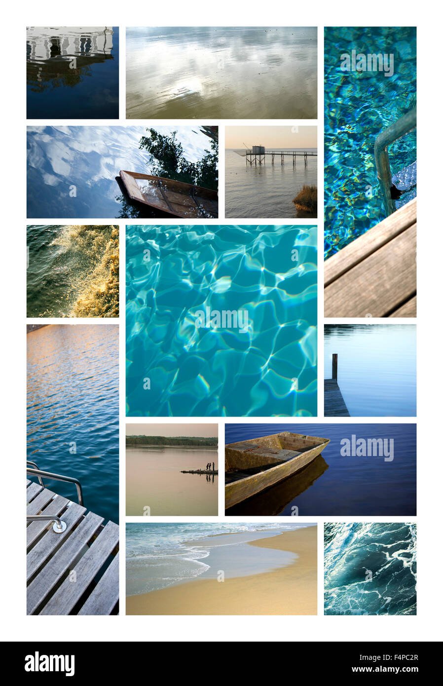 Collage with various images of water and beaches Stock Photo - Alamy