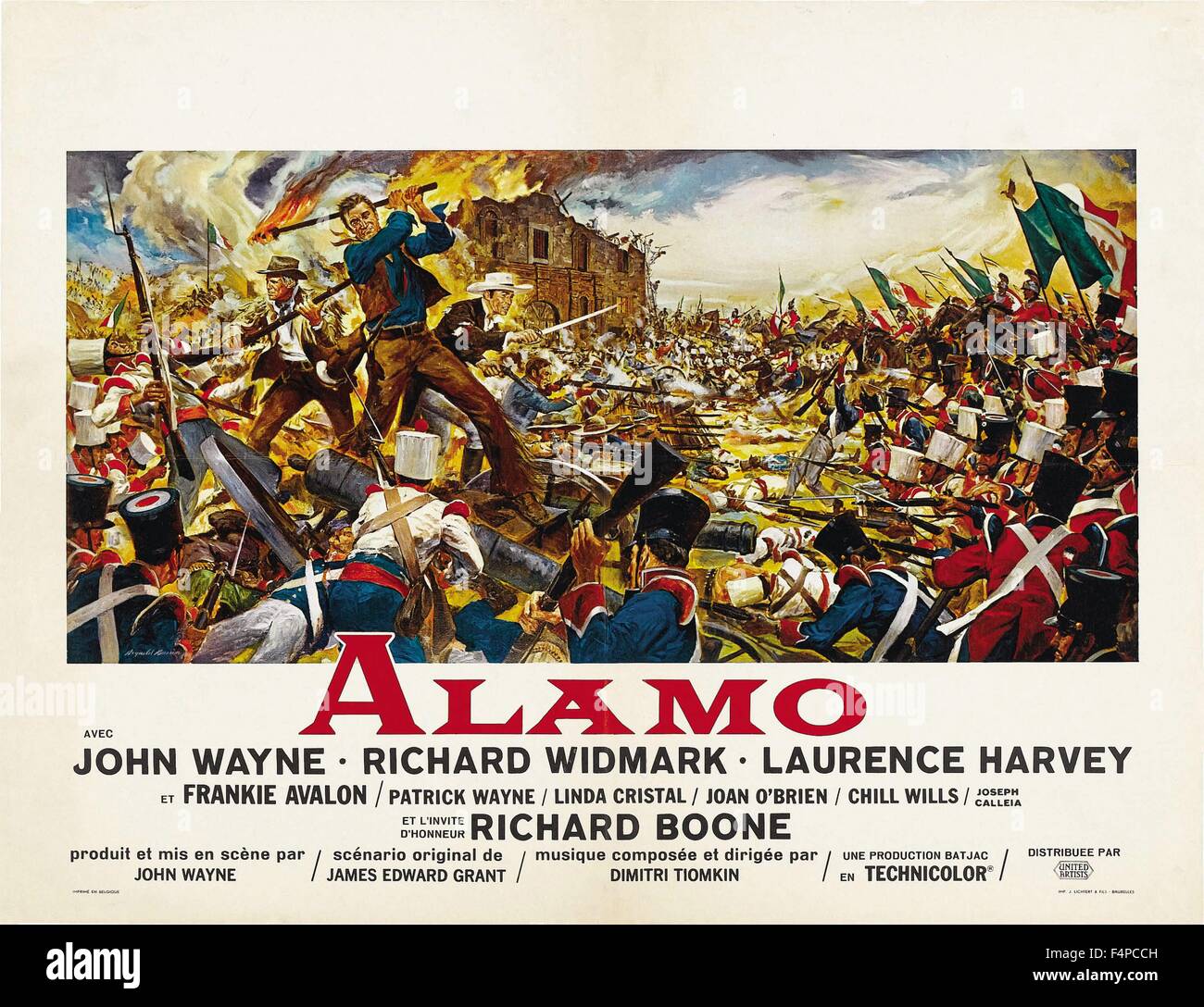 Banner of The Alamo 1960 directed by John Wayne Stock Photo - Alamy