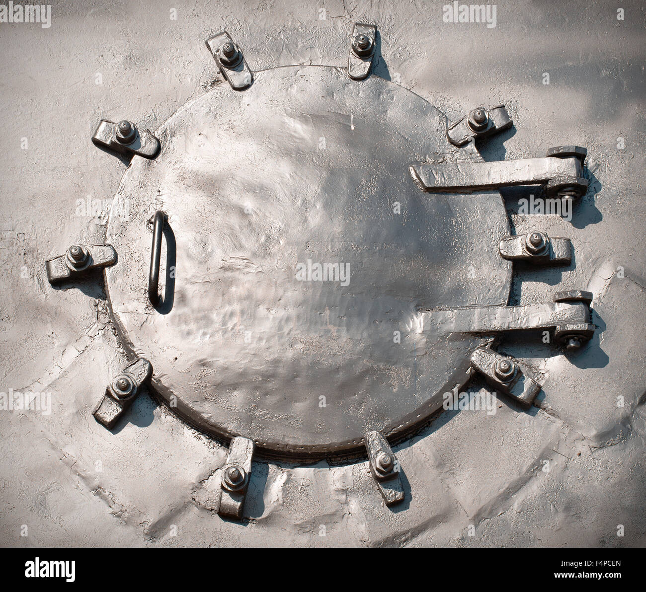 Front part of a steam engine boiler door Stock Photo - Alamy