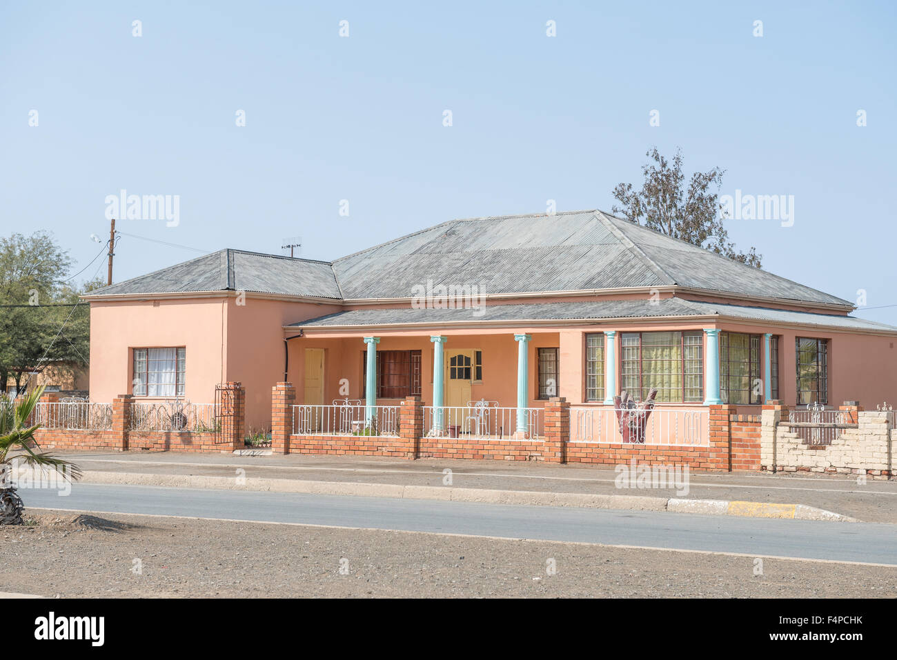 BRANDVLEI, SOUTH AFRICA - AUGUST 24, 2015: Street scene in Brandvlei, a ...