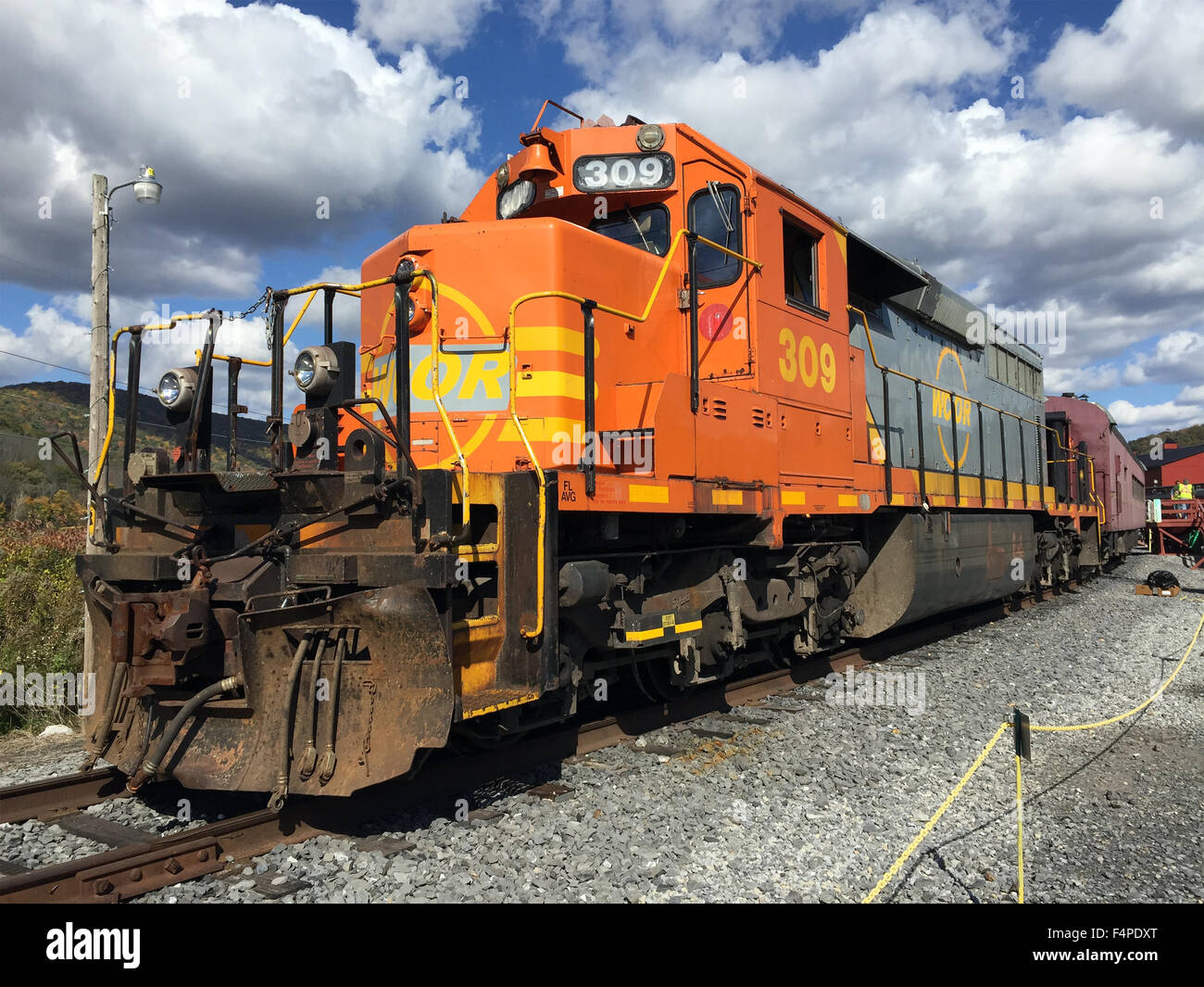 Diesel railroad engine, Tioga Central railroad Stock Photo - Alamy