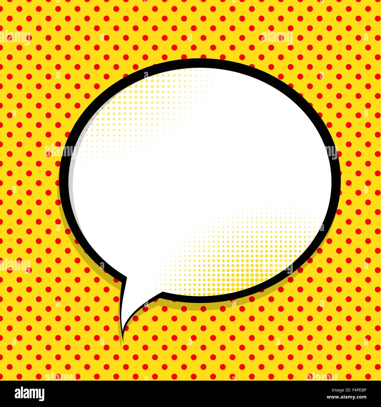 Speech Bubble Pop Art Background On Dot Background Vector Illust Stock ...