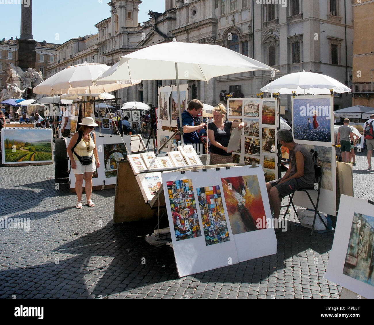 Piazza Navona Street Artists Rome High Resolution Stock Photography and ...