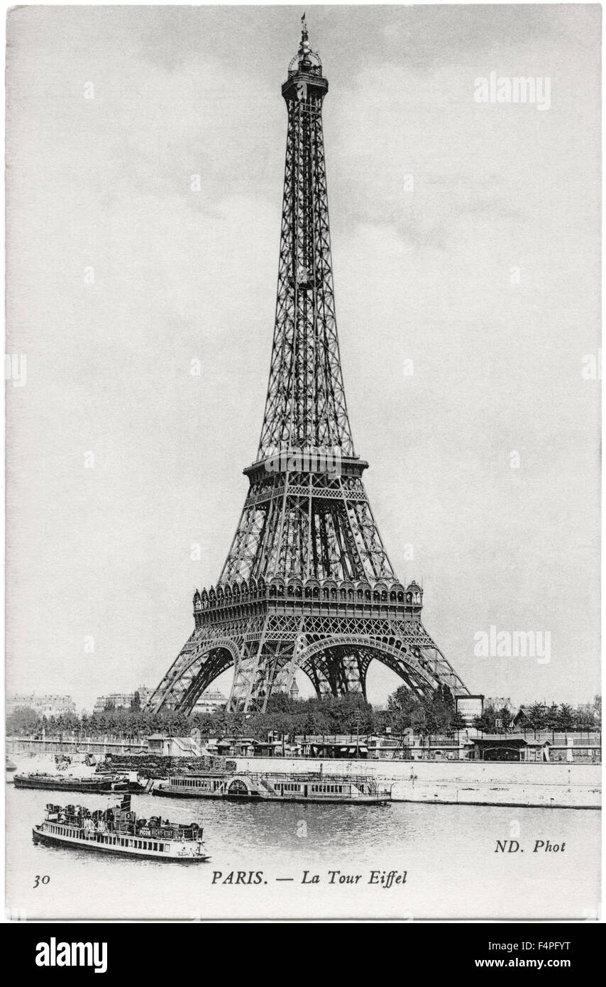 La Tour Eiffel, the Eiffel Tower, Paris, France, circa 1905 Stock Photo ...