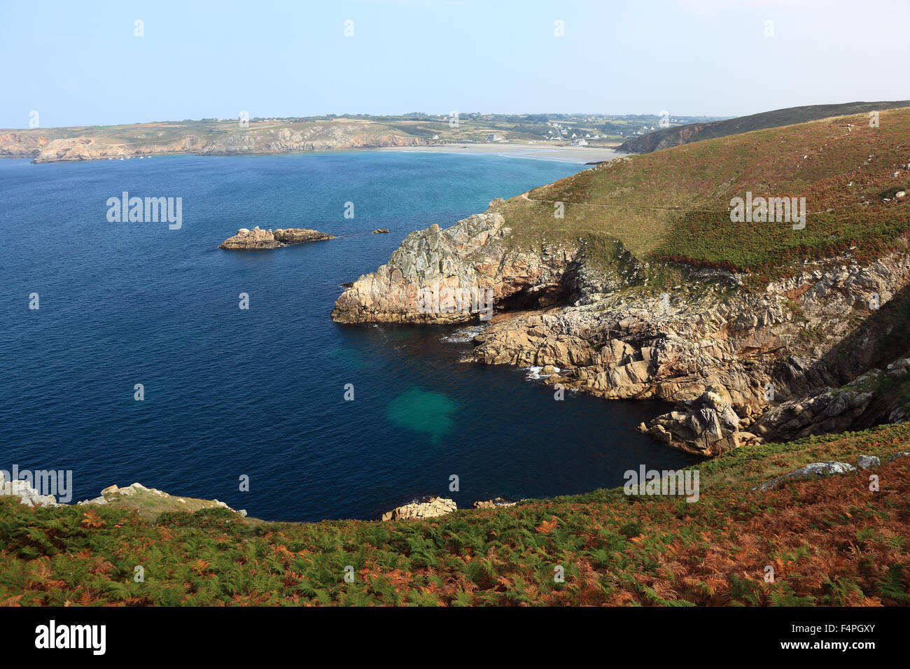 France, Brittany, scenic at the Cap Sizun, between Pointe du Van ...