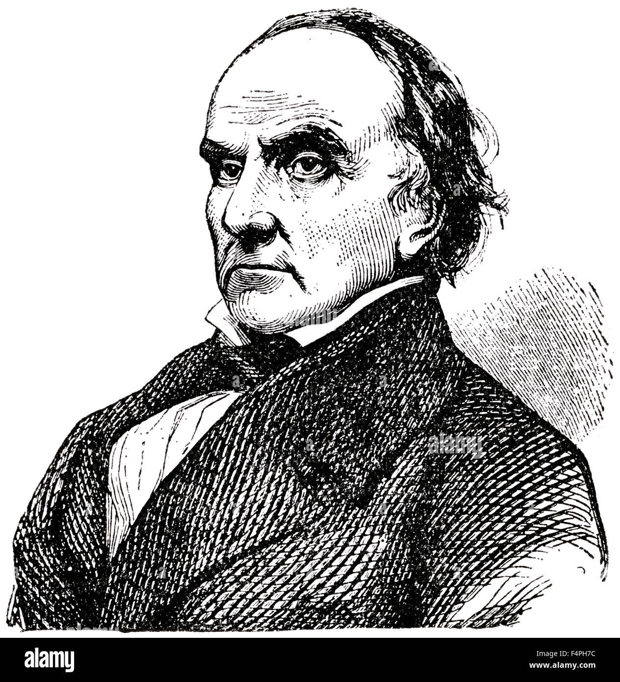 Daniel Webster (1782-1852), American Senator and Statesman, Engraving ...