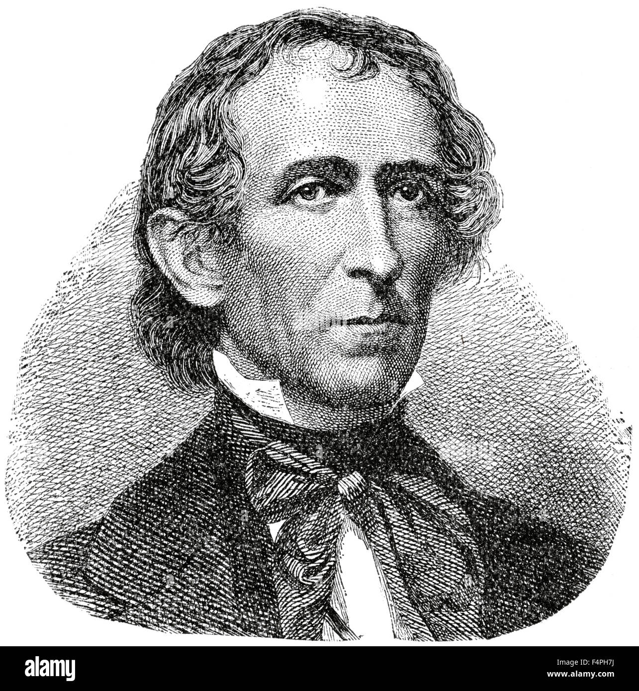 John Tyler (1790-1862), 10th President of the United States, Engraving ...