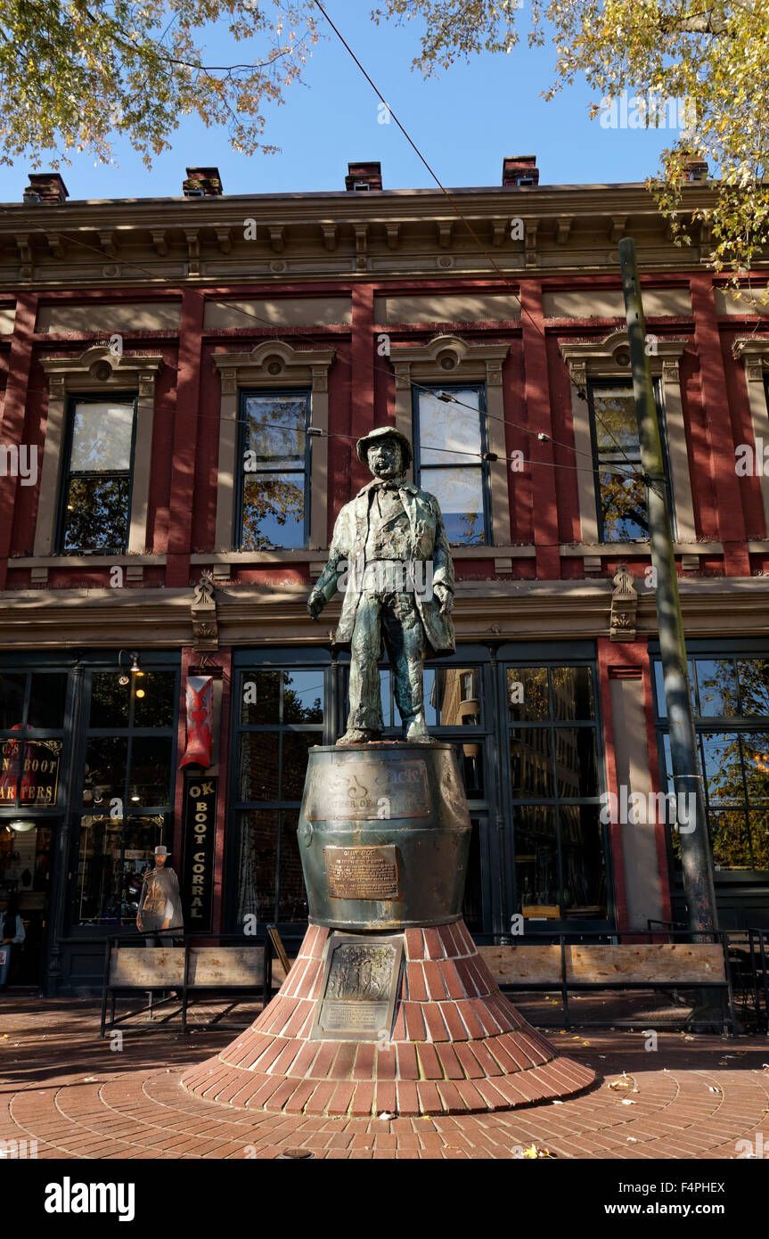 Captain John Gassy Jack Deighton statue in Maple Tree Square, Gastown ...