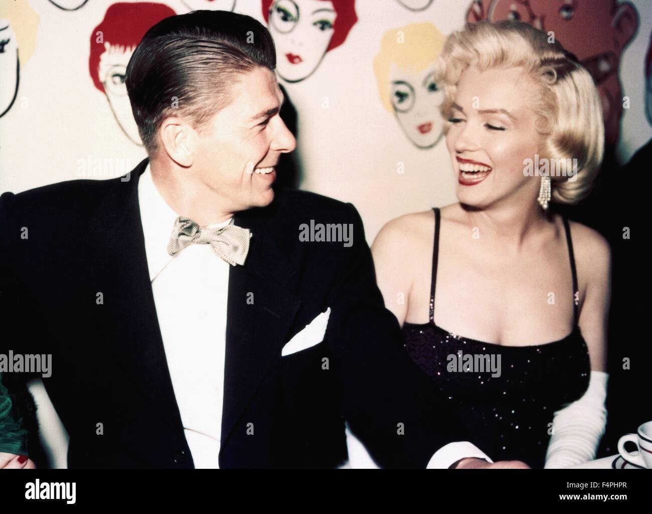 Ronald Reagan and Marilyn Monroe/ 1953 Hollywood, California, USA Stock ...