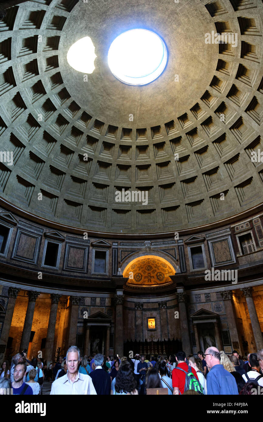Interior view of the Pantheon in Piazza Della Rotunda , Rome, Italy ...