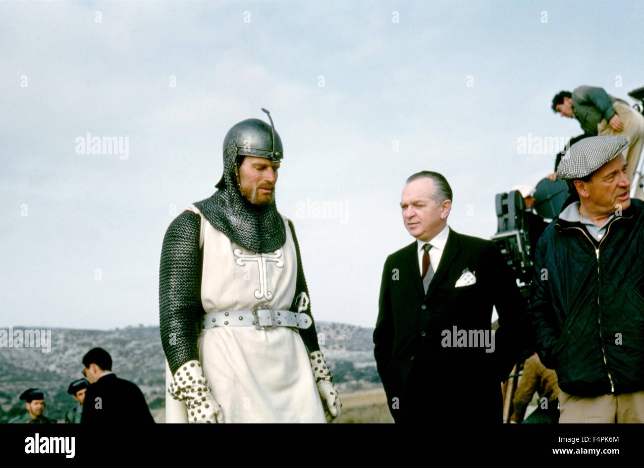 On the set, Charlton Heston with Samuel Bronston (producer) and Anthony ...