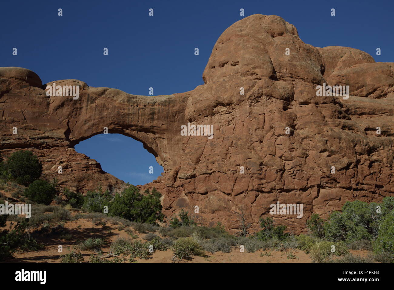 North Window Arch South Window Arch Arches National Park Utah Stock ...