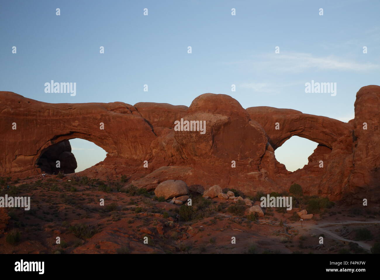 North Window Arch South Window Arch Arches National Park Utah Stock ...