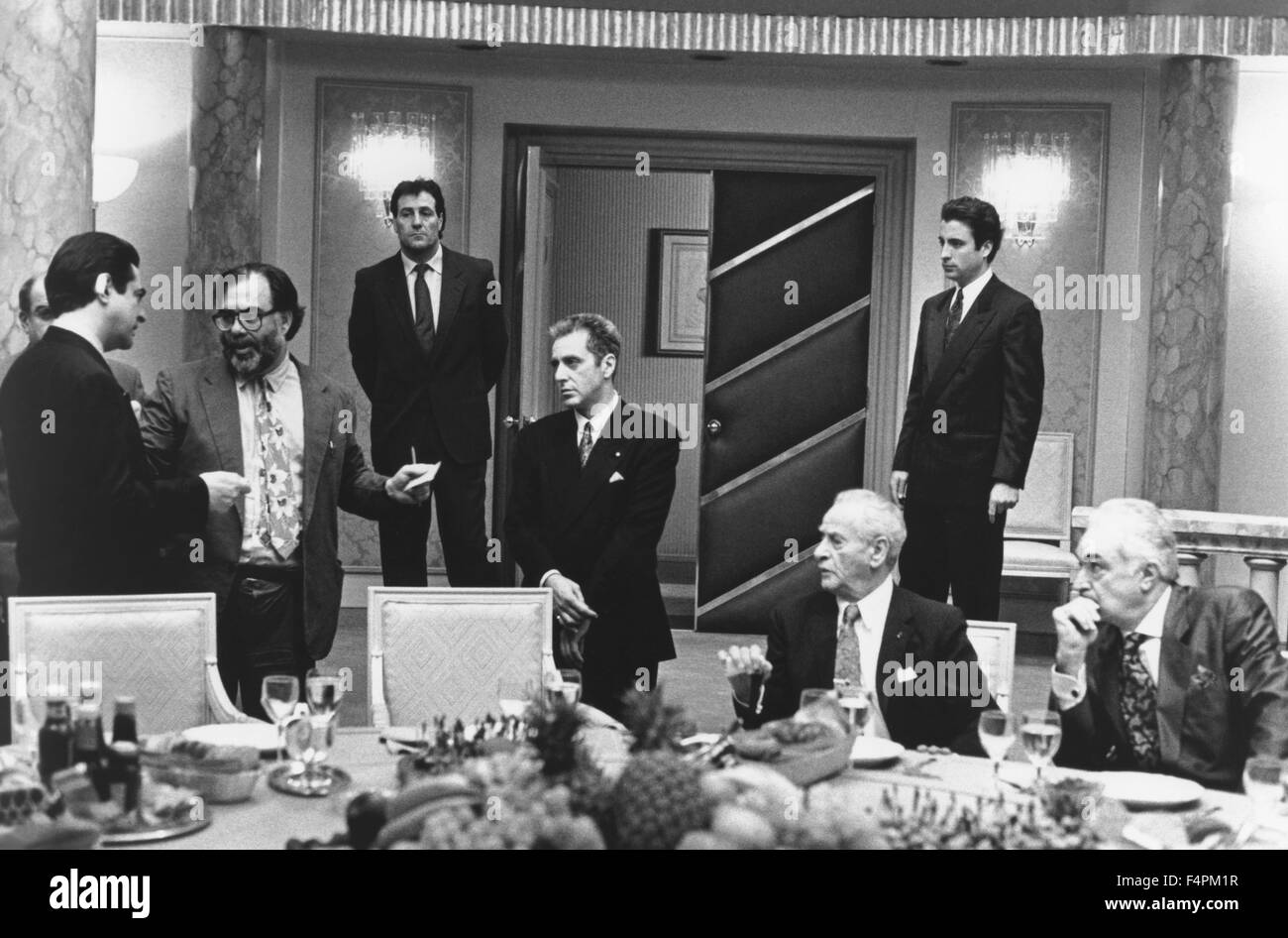 On the set, Francis Ford Coppola directs Joe Mantegna (left), Al Pacino ...