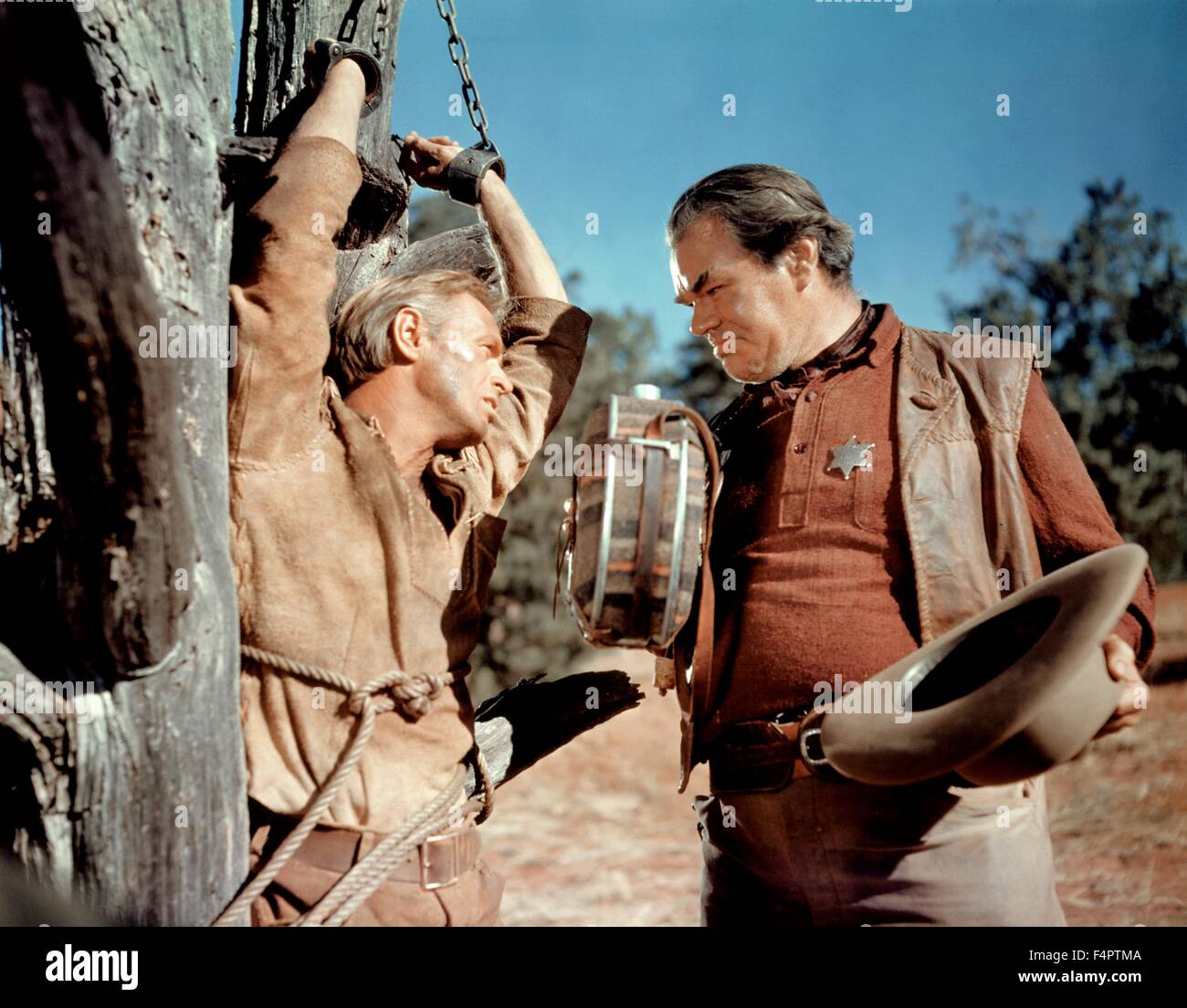 Richard Widmark and George Matthews / The Last Wagon / 1956 directed ...