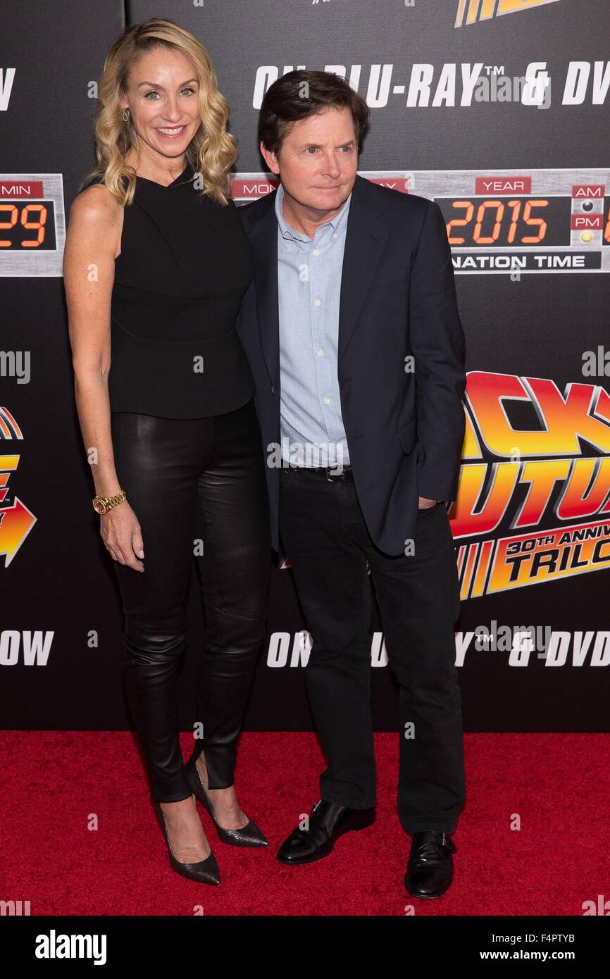 New York, NY, USA. 21st Oct, 2015. Tracy Pollan, Michael J. Fox at ...