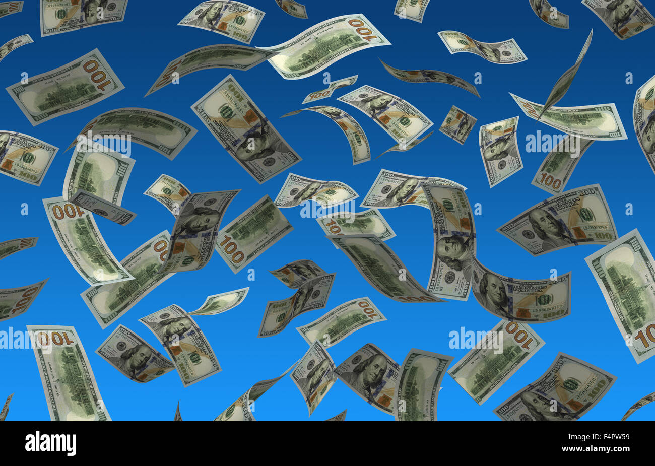 Flying Dollars (isolated with clipping path Stock Photo - Alamy