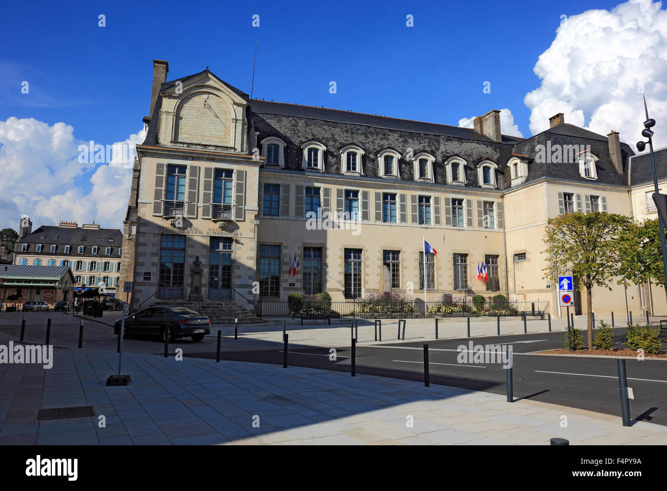 France, Brittany, Quimperle, former castle in the city center Stock ...