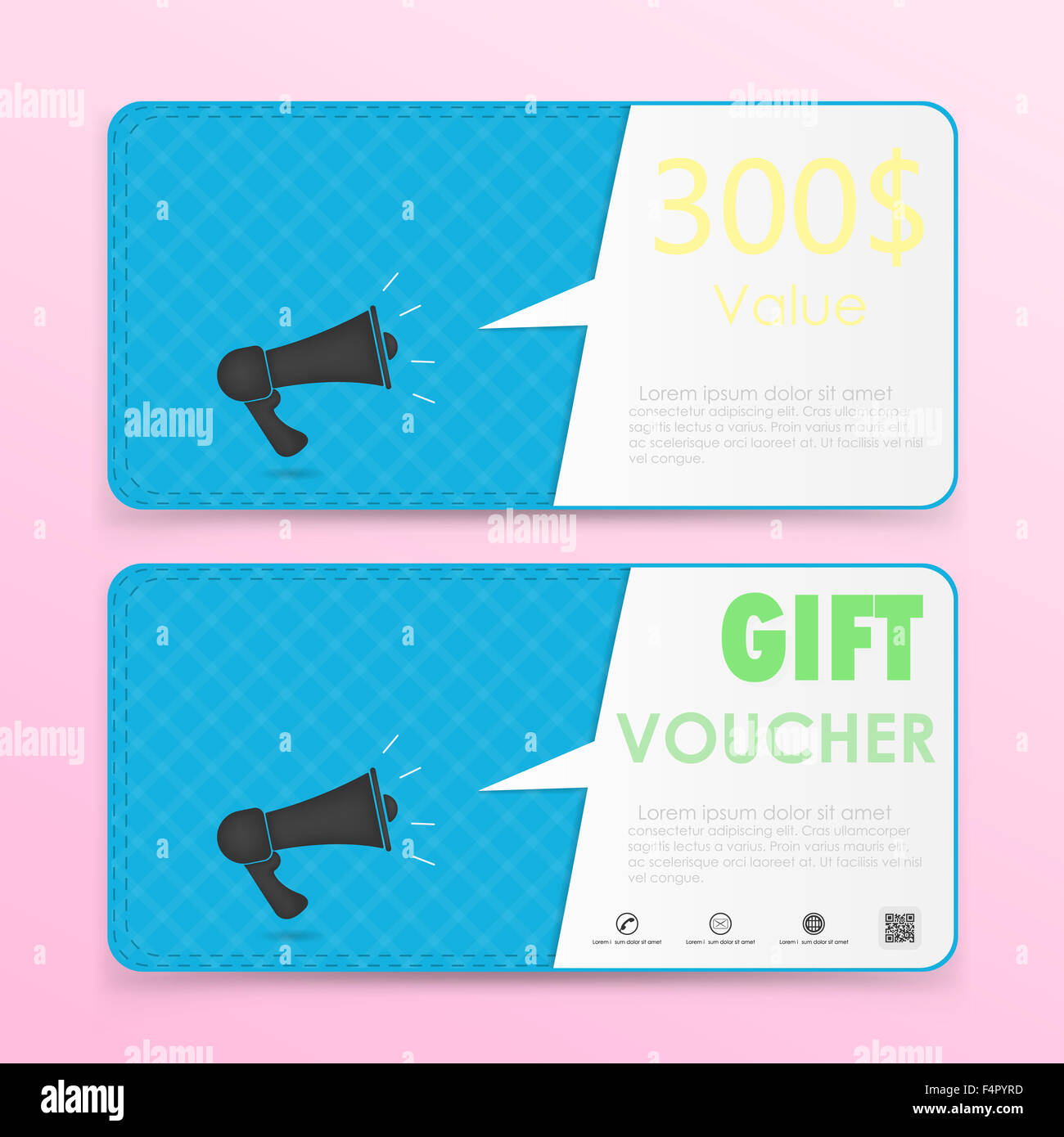 Gift voucher background or certificate coupon template with clean ...