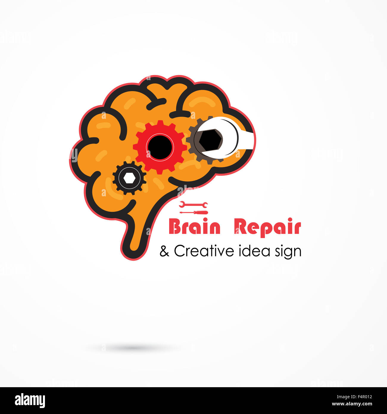 Creative brain repair abstract logo design template. Generate idea ...