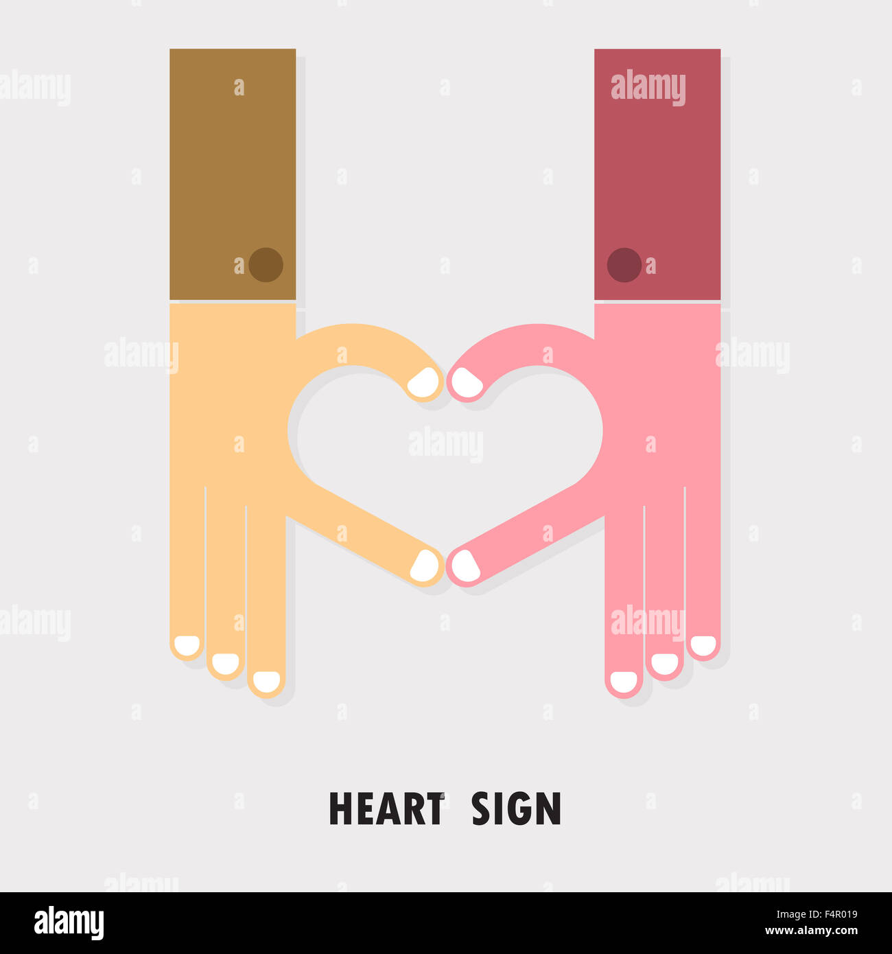 Creative hand sign and heart abstract logo design. Hand Heart shape ...